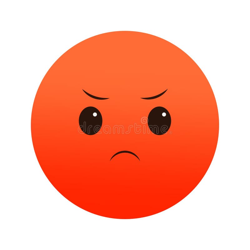 Angry Emoji, Red Face. Upset Expression. Simple Mood Icon. Vector ...