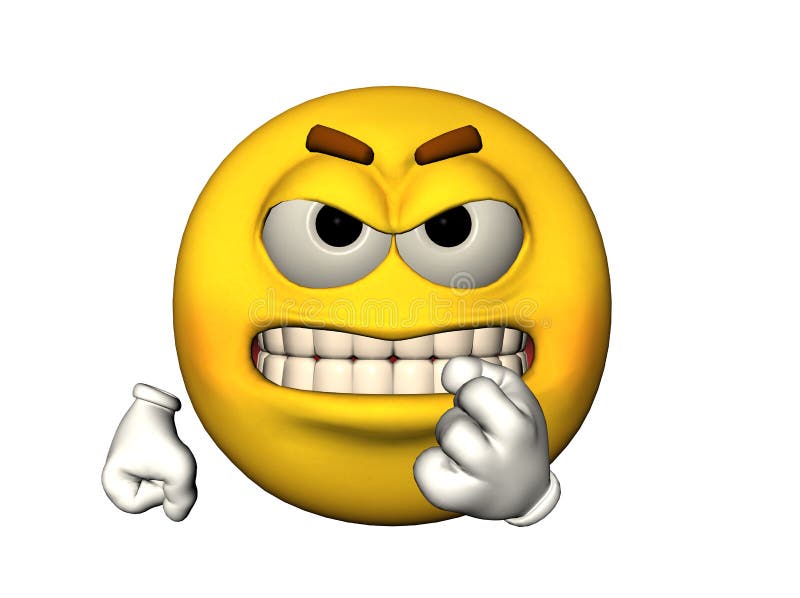 Angry Emoticon With Baring Teeth Stock Illustration - Illustration of ...