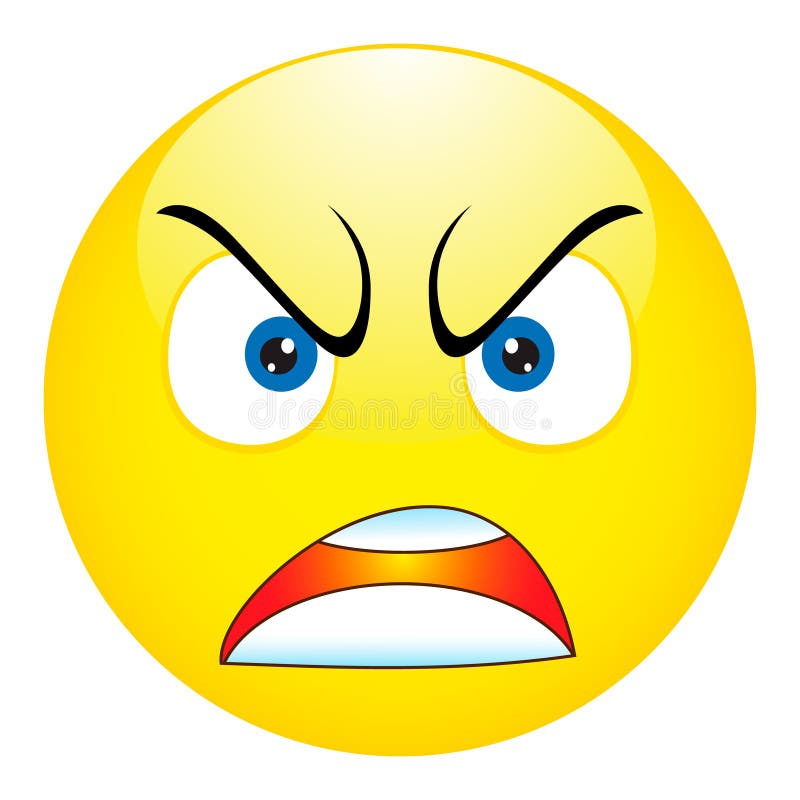 Angry Smiley Emoji Face. Annoyed Cute Cartoon Vector Emoticon Stock ...