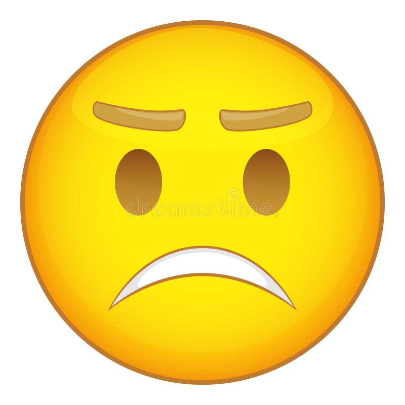 Angry Emoticon Icon, Cartoon Style Stock Vector - Illustration of emoji ...