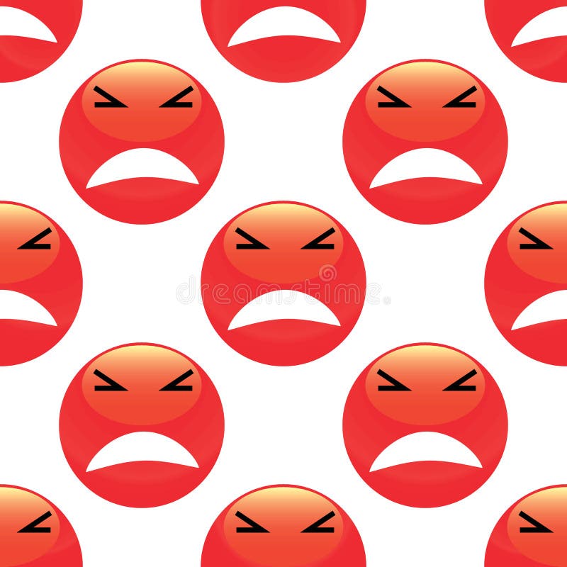 Angry emoticon pattern stock vector. Illustration of mood - 53710651