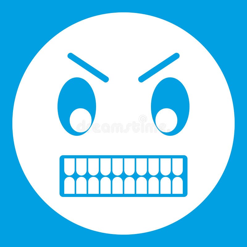 Angry Emoticon Icon, Simple Style Stock Vector - Illustration of comic ...