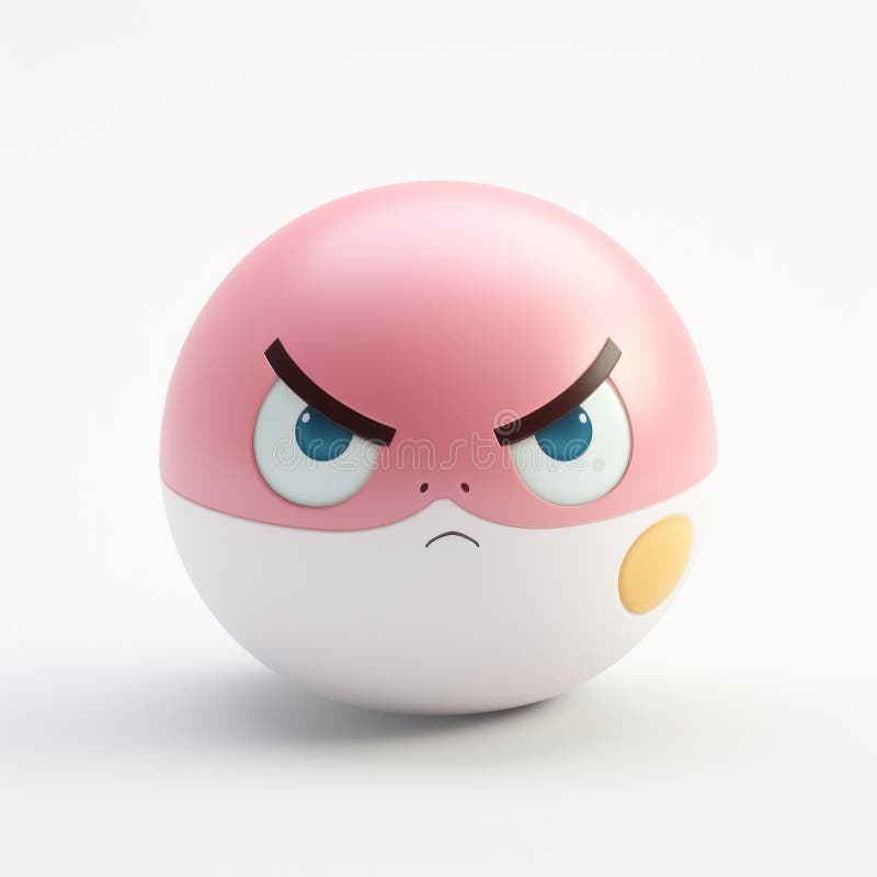 Angry Emotion Expression by Emoji Ball 3d Sphere Rendered. Pastel ...