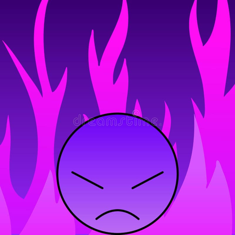 Angry Face in Purple with Fire 05 Stock Vector - Illustration of ball ...