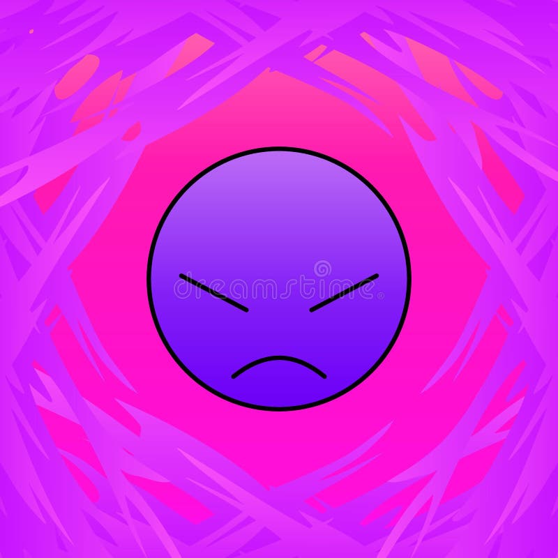 Angry Face in Purple with Fire 07 Stock Vector - Illustration of bitter ...