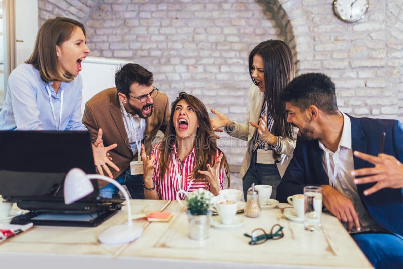 Emotional Young People Shouting on Each Other during Solving Problems ...