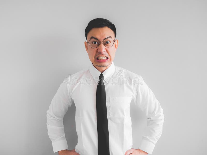 Angry Employee Businessman in Office Uniform. Stock Image - Image of ...
