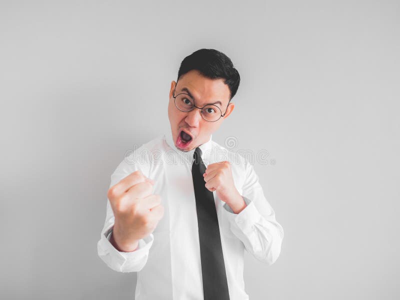Angry Employee Businessman in Office Uniform. Stock Image - Image of ...