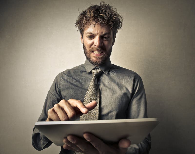 Angry Employee with Stapler Stock Image - Image of working, late: 19482743