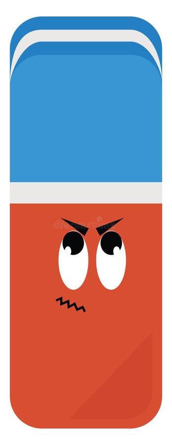 Angry Eraser Character Mascot Style Stock Vector - Illustration of ...