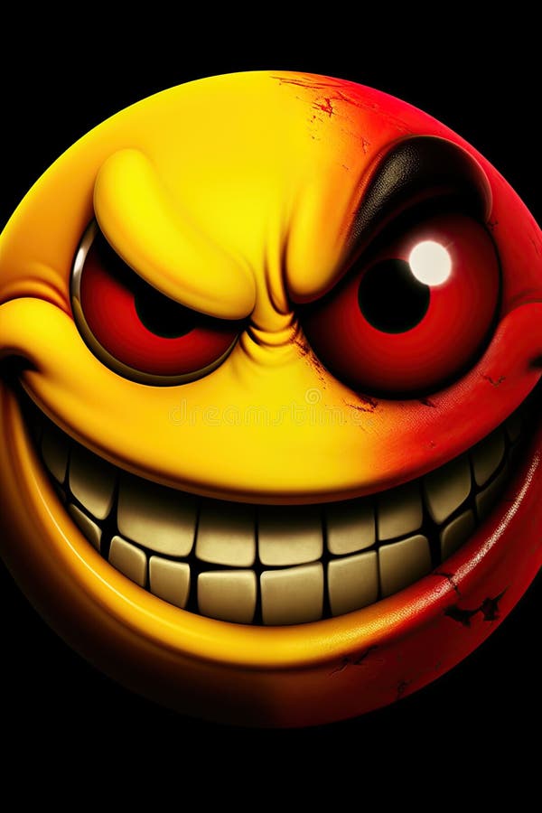 Angry Evil Emoji Face. Ai Generative Stock Image - Image of emotional ...