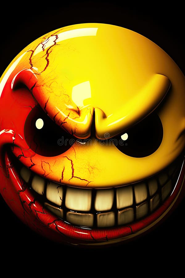 Angry Evil Emoji Face. Ai Generative Stock Photo - Image of smiley ...