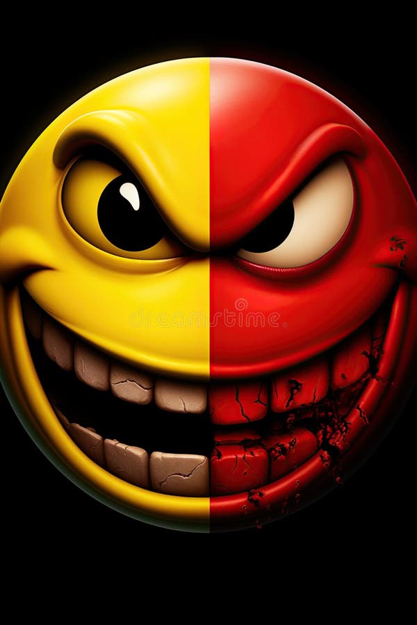 Angry Evil Emoji Face. Ai Generative Stock Image - Image of depression ...
