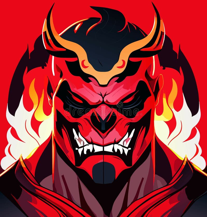 Angry Evil Monster with Flame in the Hell Stock Illustration ...