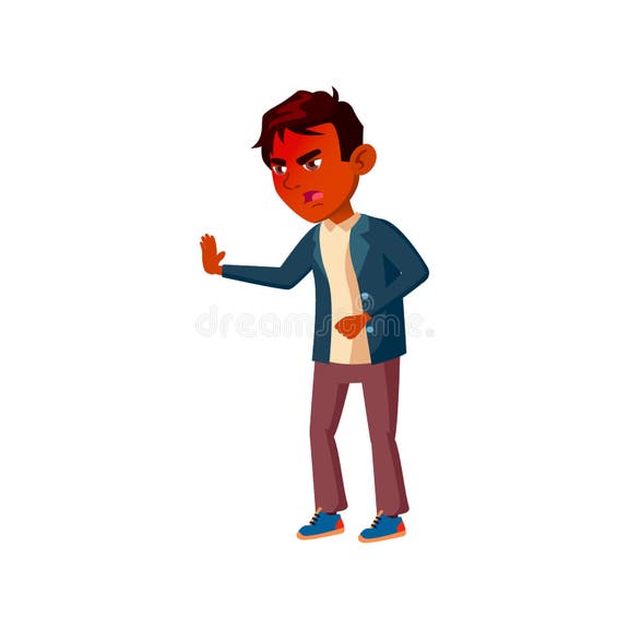 Angry Expression Boy Refusing and Screaming Cartoon Vector Stock Vector ...