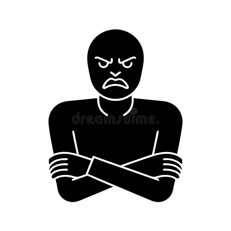 Angry Expression Crossed Arms Vector for Communication Design Stock ...