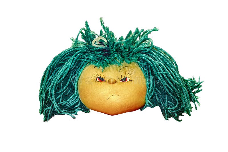 Angry Doll Isolated. Grumpy Puppet Stock Vector - Illustration of ...