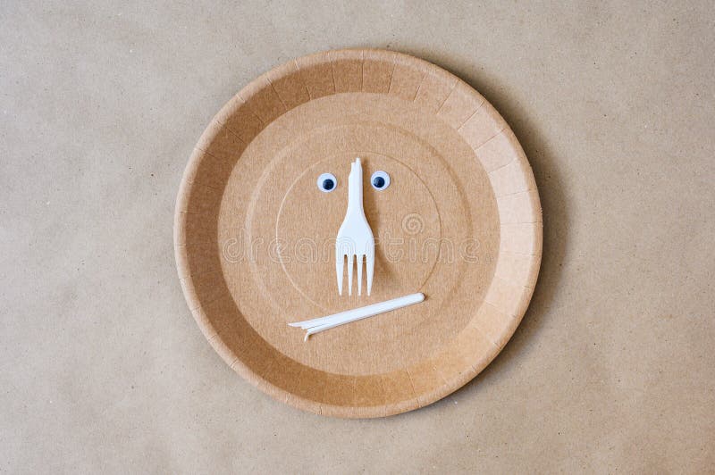 An Angry Expression Made Out of Plastic Trash on a Disposable Paper ...