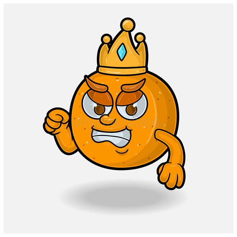 Angry Expression with Orange Fruit Crown Mascot Character Cartoon Stock ...