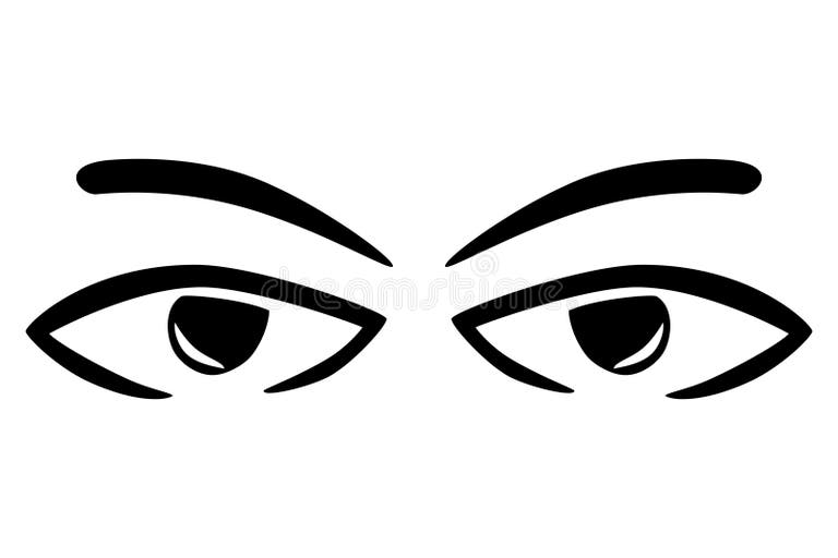 Angry Eye, Simple Vector Illustration at White Stock Illustration ...