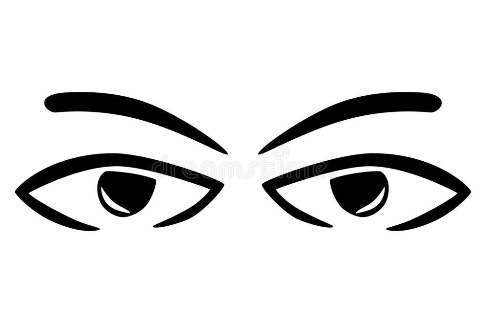 Angry Eye, Simple Vector Illustration at White Stock Illustration ...