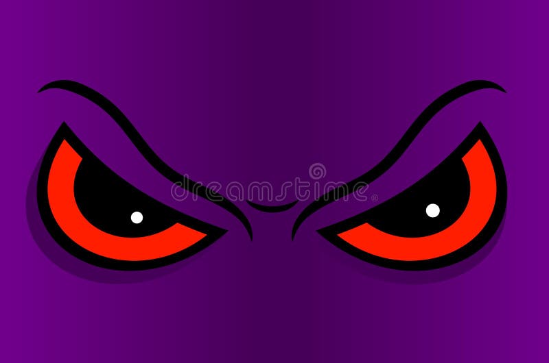 Angry Eyes in Cartoon. Vector Illustration. Stock Vector - Illustration ...