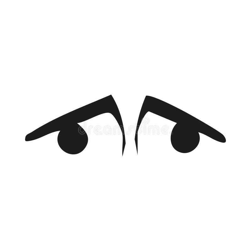 Angry Eyes Expression Silhouette Illustration. Intense Emotion and Mood ...