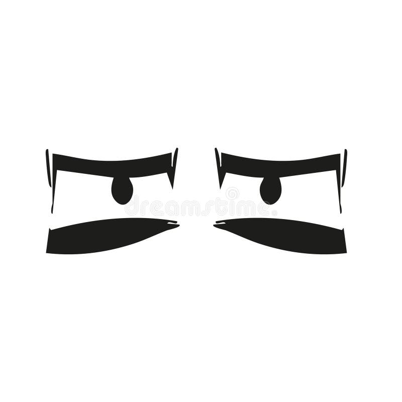 Angry Eyes Expression Silhouette Illustration. Intense Emotion and Mood ...