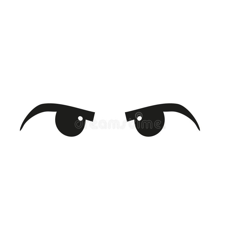 Angry Eyes Expression Silhouette Illustration. Intense Gaze and Emotion ...