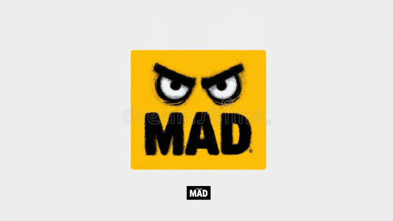 Angry Eyes and MAD Text Graffiti Style on Yellow Background Design ...