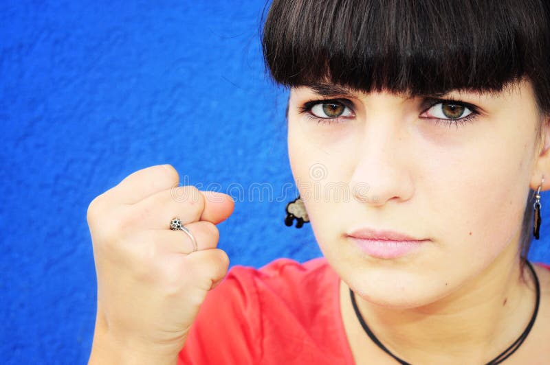 Angry face stock photo. Image of lips, brunette, caucasian - 17912144