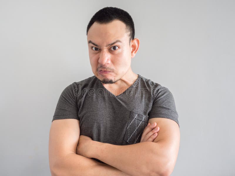Angry Face of Asian Man Portrait. Stock Image - Image of japanese, loud ...