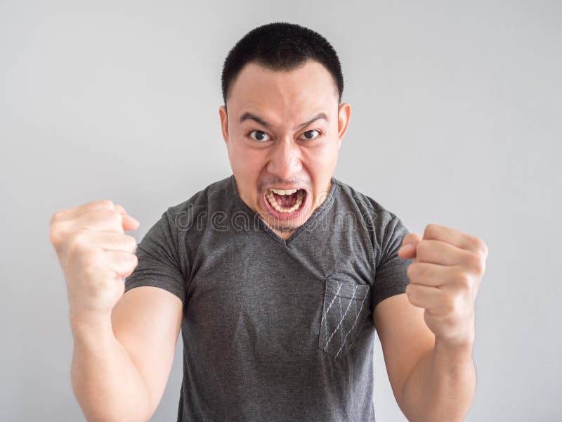 Angry Face of Asian Man Portrait. Stock Image - Image of funny, chinese ...