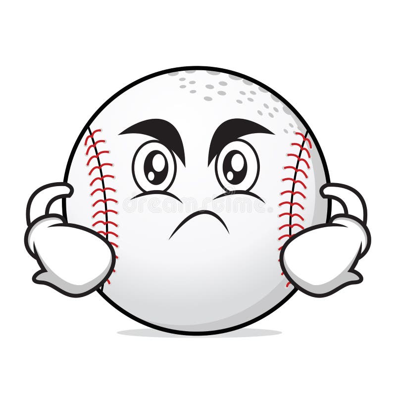 Angry Face Baseball Cartoon Character Stock Vector - Illustration of ...