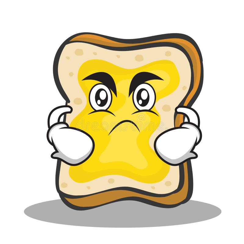 Angry Face Bread Character Cartoon Stock Vector - Illustration of ...