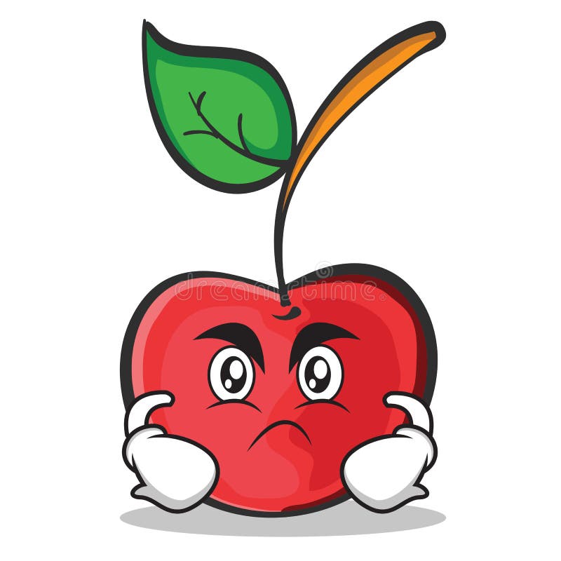 Angry Face Cherry Character Cartoon Style Stock Vector - Illustration ...