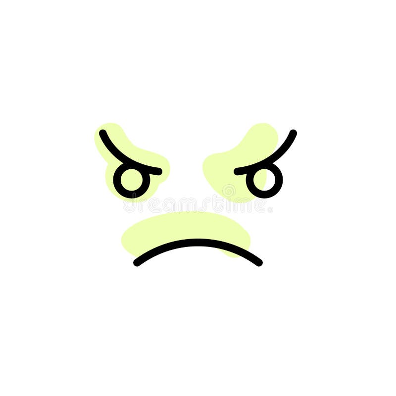 Angry, Face Icon. Simple Thin Line, Outline Vector of Emotion Icons for ...
