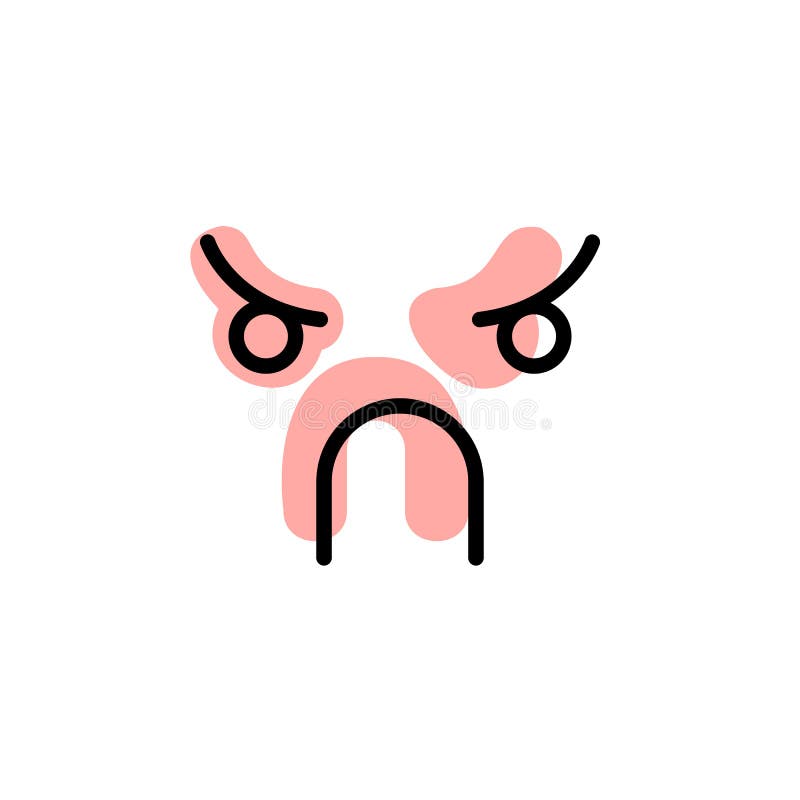 Angry, Face with Color Shadow Vector Icon in Emotion Set Stock Vector ...