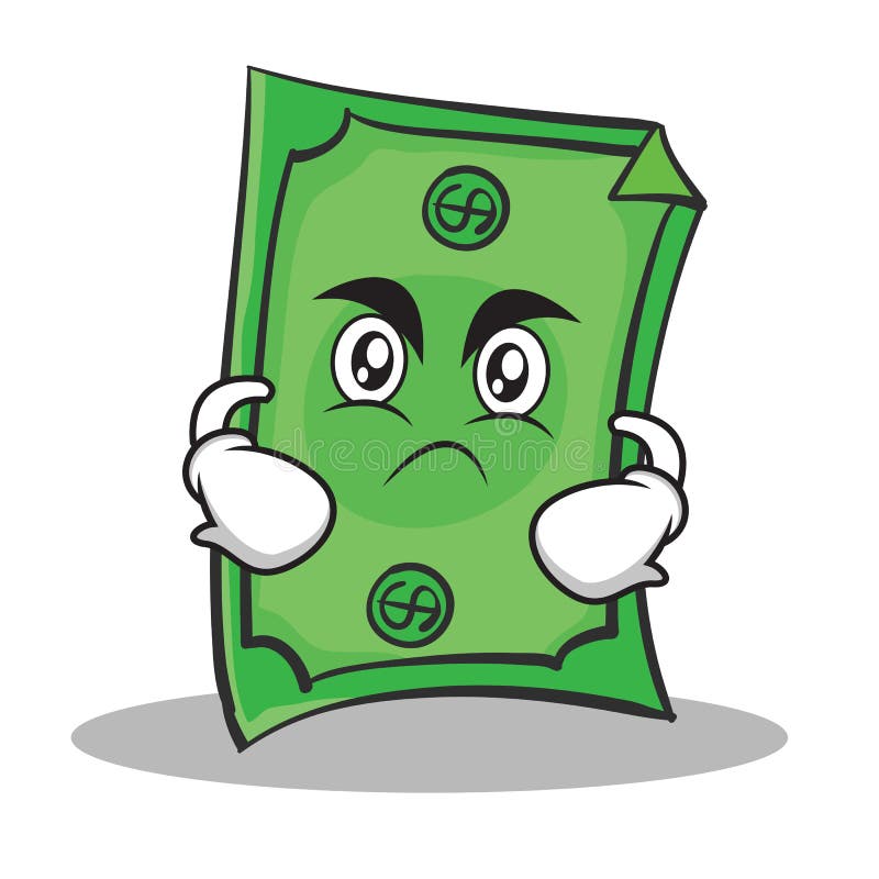 Sad Face Dollar Character Cartoon Style Stock Vector - Illustration of ...