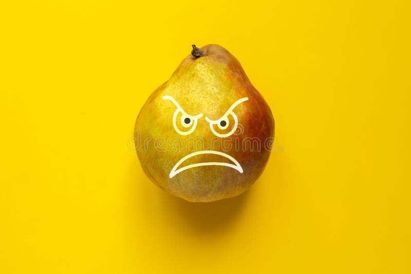 Angry Face Draw on the Fruit Food As the Halloween Concept Stock Image ...