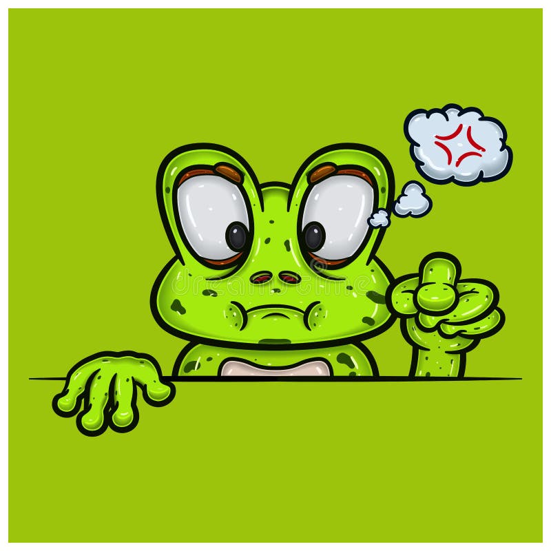 Angry Face Expression with Frog Cartoon. Stock Vector - Illustration of ...