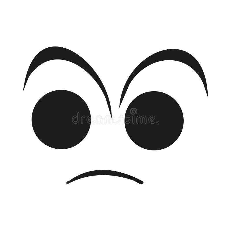 Angry Face Expression Silhouette Illustration. Emotion and Mood ...