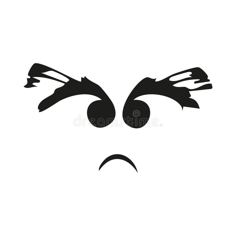 Angry Face Expression Silhouette Illustration. Emotional Reaction and ...