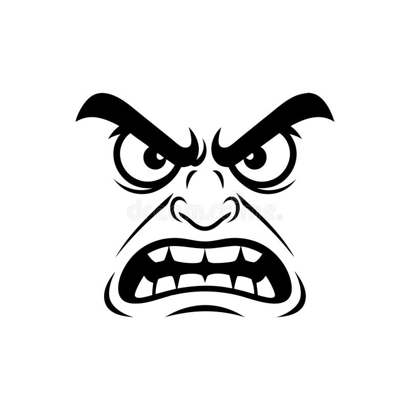 Angry Face Expression Vector Art for Emotions and Reactions Designs ...