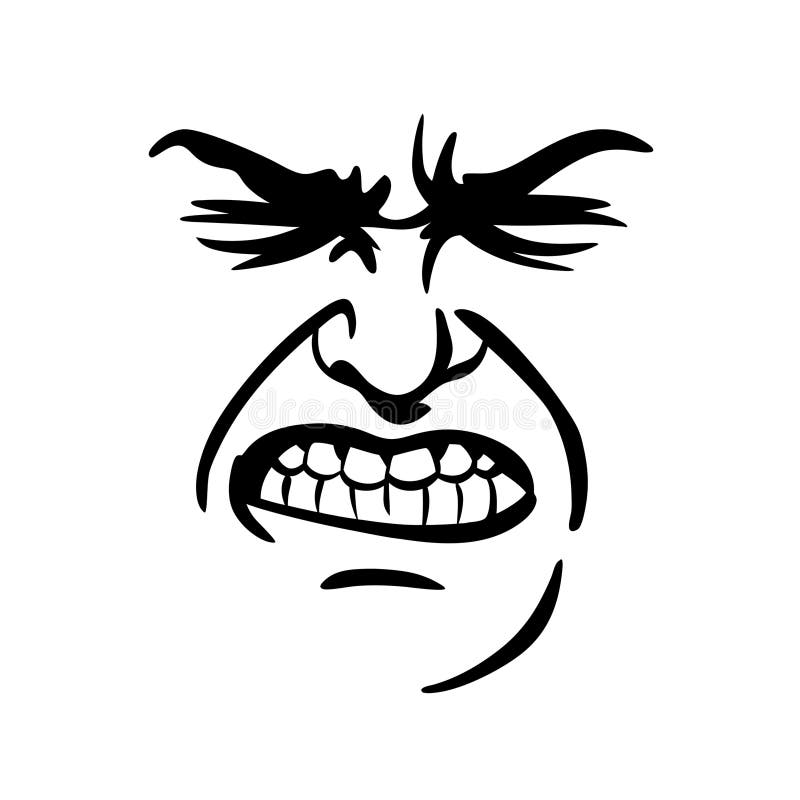 Angry Face Expression Vector Art Illustration for Emotional Design ...
