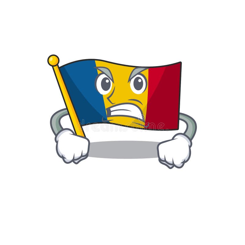 Angry Face Flag Chad Scroll Cartoon Character Design Stock Vector ...