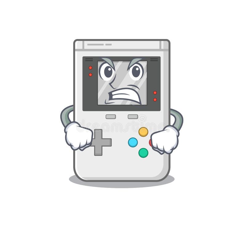 Angry Face Handheld Game Scroll Cartoon Character Design Stock Vector ...