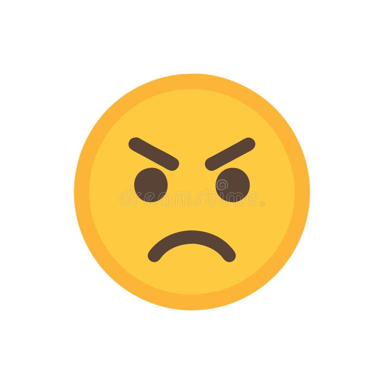 Angry Face Icon for Emotions Stock Illustration - Illustration of play ...