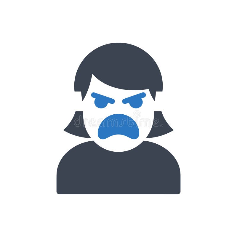 Angry Face Icon stock vector. Illustration of angry - 384696569