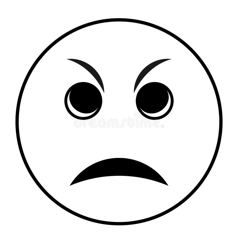 Angry face icon vector stock illustration. Illustration of vector ...